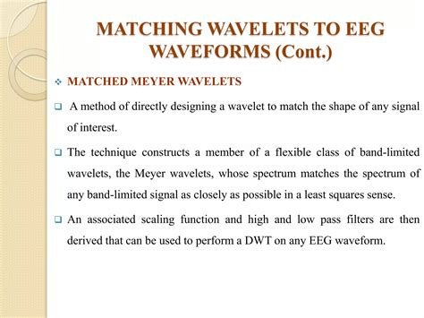 Wavelet Based Feature Extraction Scheme Of Eeg Waveform Ppt Brain