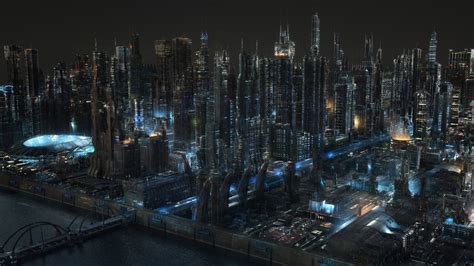 Futuristic City Skyline Wallpaper