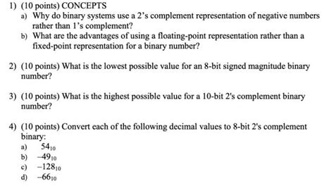 Solved Points CONCEPTS A Why Do Binary Systems Use Chegg