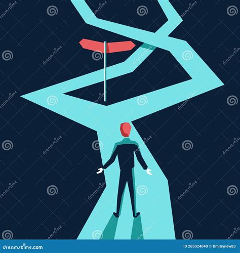 Person Thinking At Signpost Before Choice Stock Vector Illustration Of Success Opportunity