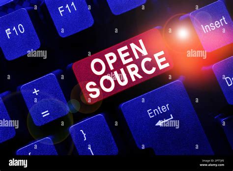 Text Sign Showing Open Source Internet Concept Denoting Software Which