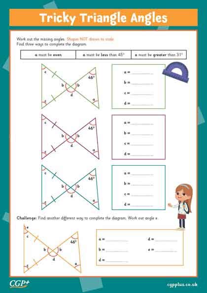 Missing Angles — Complete All The Measurements Year 6 Cgp Plus
