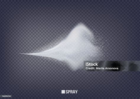 향수 광고 스프레이magic 효과 당신의 디자인에 대한 아름답고 우아한 요소 공기가 좋은 물 스프레이 검은 투명 배경에 격리 된 안개분무기 안개 벡터 구름에 대한 스톡 벡터