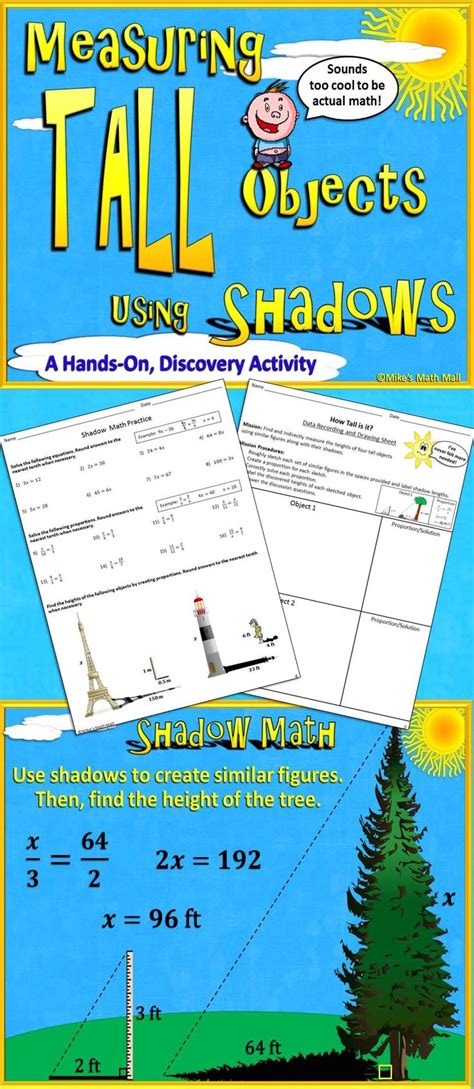 Measuring Tall Objects Using Shadow Math Outdoor Discovery Activity Middle School Math