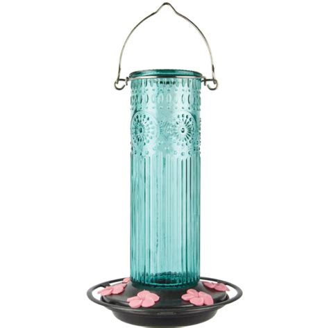 Antique Hummingbird Feeder Teal Sheywest