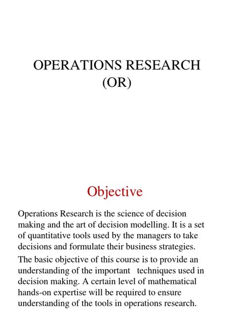 Organizational Research Pdf Linear Programming Operations Research
