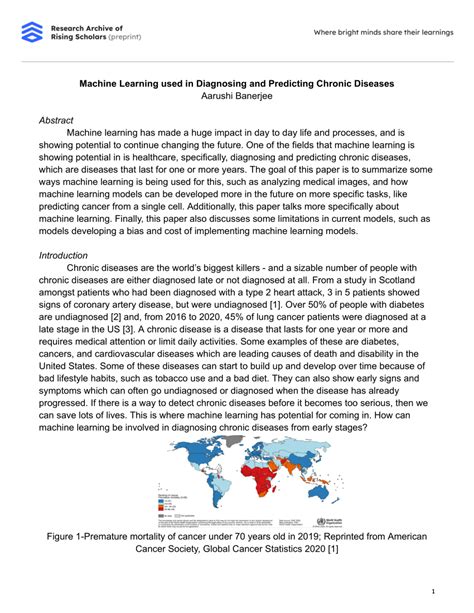 Pdf Machine Learning Used In Diagnosing And Predicting Chronic Diseases