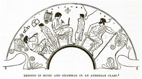 Lessons In Music And Grammar In An Athenian Class Stock Image Look