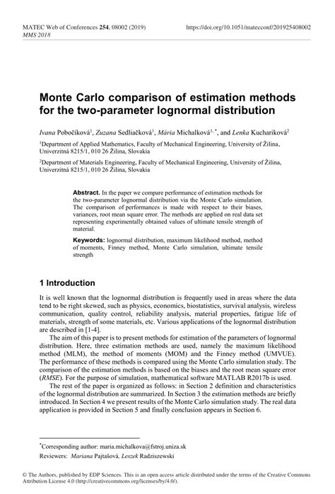 Pdf Monte Carlo Comparison Of Estimation Methods For The Two