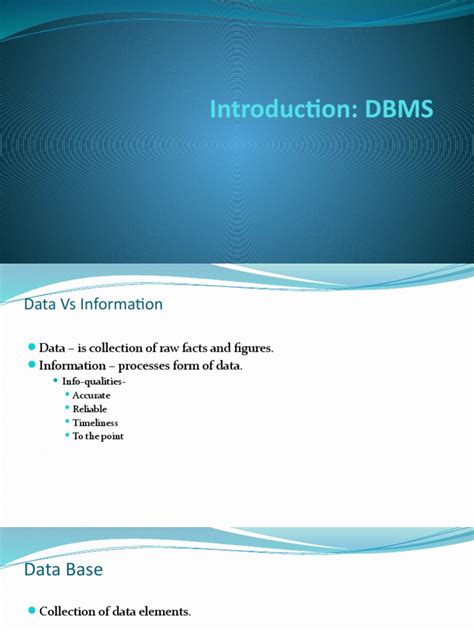 2 Introduction To Dbms Pdf Databases Conceptual Model