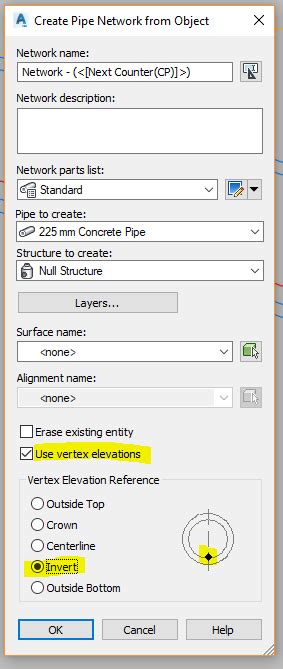 create pipe network by objects pipes not following feature line