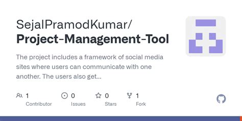 Github Sejalpramodkumarproject Management Tool The Project Includes A Framework Of Social