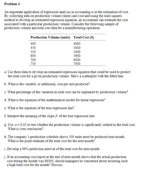 problem an important application of regression analysis in accounting