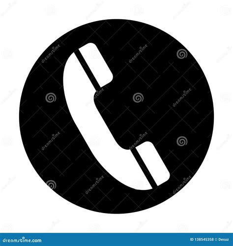 Phone Black Icon Call Symbol Isolated On White In Vector Stock Vector Illustration Of Talk
