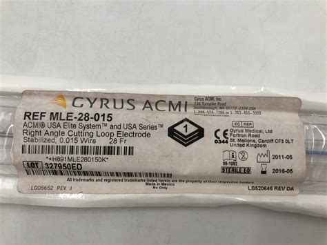 Gyrus Mle 28 015 Right Angle Cutting Loop Electrode 0 015 Wire 28fr X Gb Tech Usa