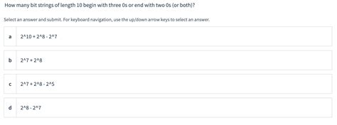 how many bit strings of length 10 begin with three 0s
