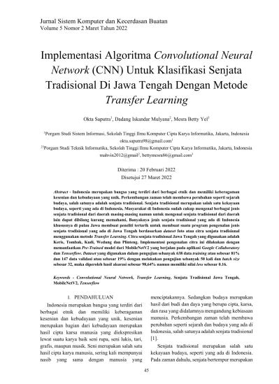 View Of Implementasi Algoritma Convolutional Neural Network Cnn Untuk Klasifikasi Senjata