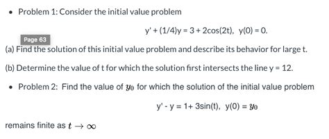 Solved • Problem 1 Consider The Initial Value Problem Y