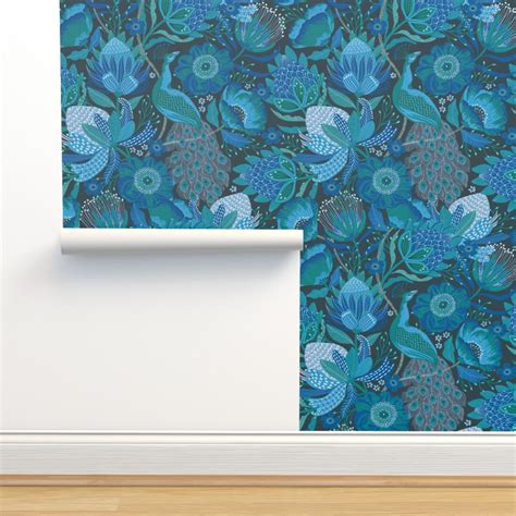 Large Midnight Paradise Pantone Steady Wallpaper Spoonflower