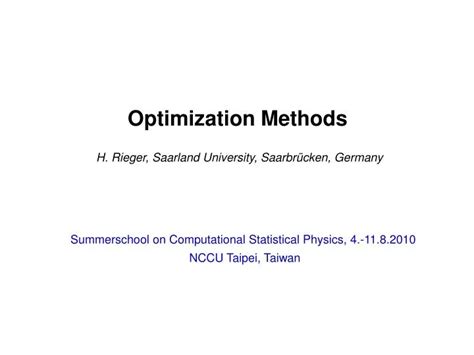 Ppt Optimization Methods Powerpoint Presentation Free Download Id