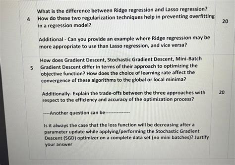 Solved What Is The Difference Between Ridge Regression And Chegg