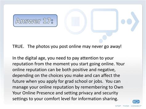 Stop Think Connect Online Safety Quiz Ppt Download