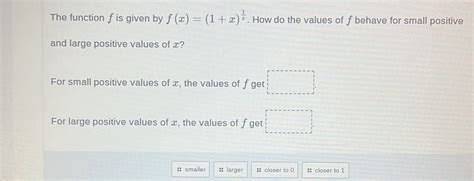 Solved The Function F Is Given By Fx1x 1x How Do The Values