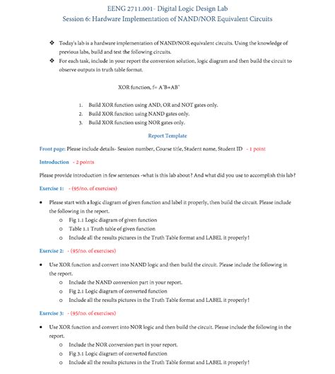 solved eeng 2711 001 digital logic design lab session 6