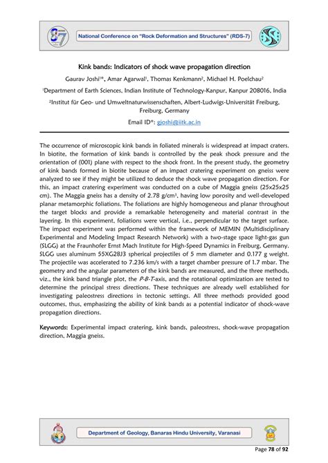 Pdf Kink Bands Indicators Of Shock Wave Propagation Direction