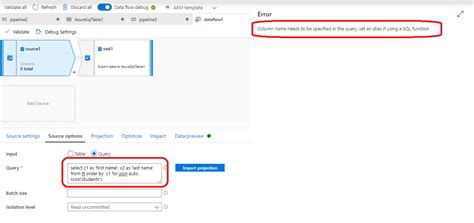 Azure Data Factory Data Flow Source Query Support For For Json Auto