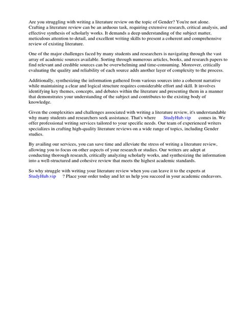 Literature Review Example Gender Pdf Gender Gender Studies
