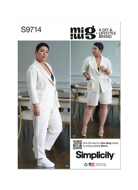 Simplicity Misses Jacket Pants And Shorts By Mimi G Style Sewing Patter