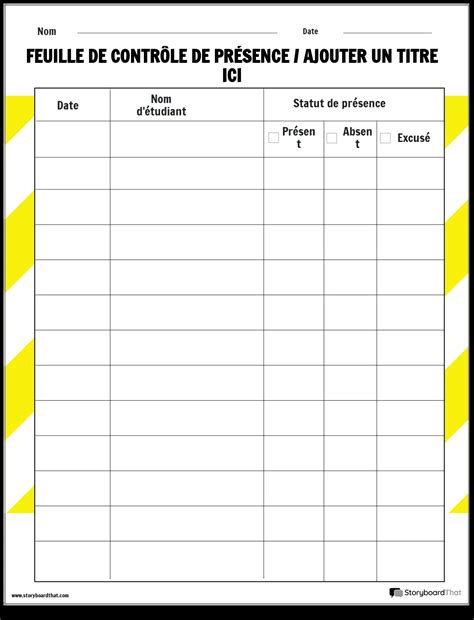 tableau avec feuille de calcul de cases à cocher