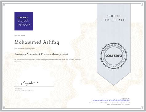 Mohammed Ashwaq On Linkedin Completed Business Analysis And Process Management On Coursera I