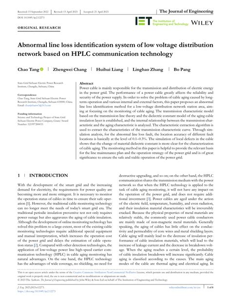 Pdf Abnormal Line Loss Identification System Of Low Voltage