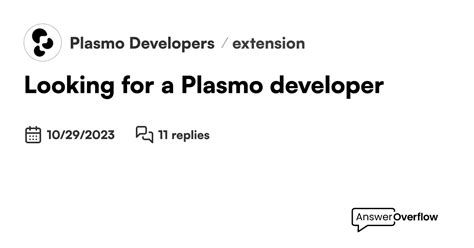 Looking For A Plasmo Developer 🧩 Plasmo Developers