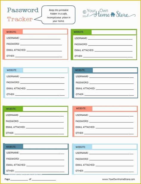 Free Password Keeper Template Printable Of Best 25 Password Printable