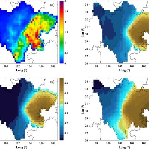 Distribution Of A Cg Lightning Density Unit Flashes Km −2 Yr −1
