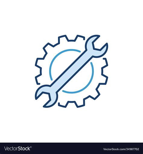 Cog Wheel With Spanner Creative Icon Royalty Free Vector