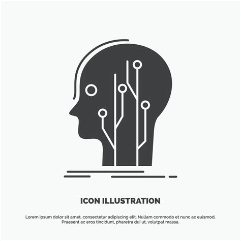 Data Head Human Knowledge Network Icon Glyph Vector Gray Symbol For Ui And Ux Website Or