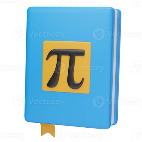 3d Illustartion Of A Blue Math Book With Phi Symbol 71849817 Png