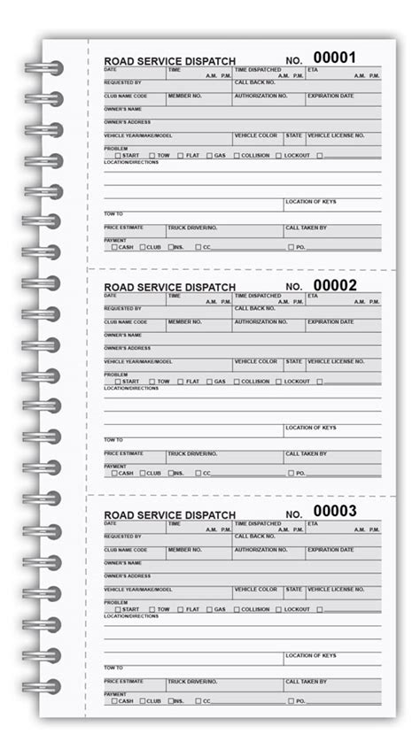 Towing Dispatch Log Template