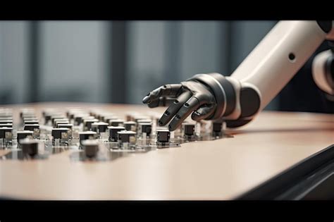 Premium Ai Image Closeup Of Cobots Delicate Fingers Performing Delicate Task In Factory