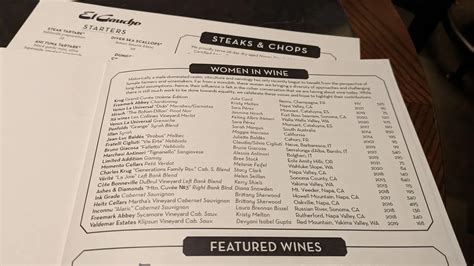 El Gaucho Menu Updated October 2025