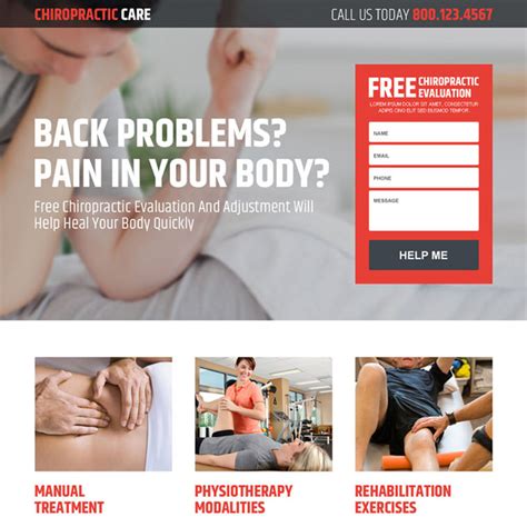 Responsive Chiropractic Treatment Landing Page Design