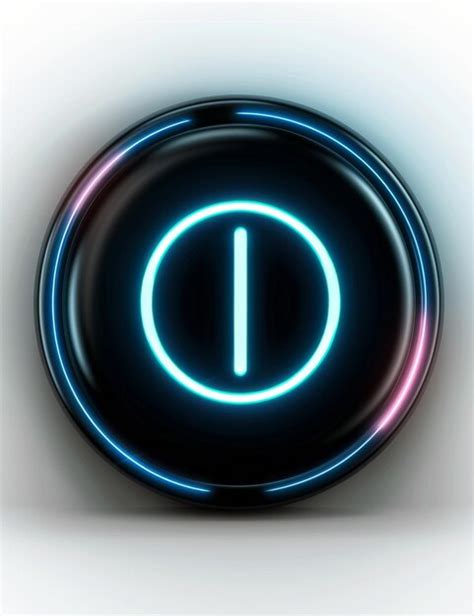 Closeup Of A Futuristic Control Button With Illuminated Ring Premium Ai Generated Image