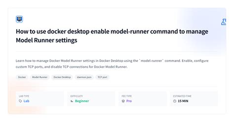 How To Use Docker Desktop Enable Model Runner Command To Manage Model