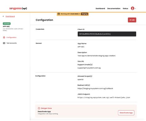 Create Staging Test Account Singpass Developer Docs