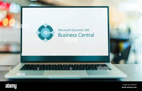 Poznan Pol Nov 20 2021 Laptop Computer Displaying Logo Of Microsoft Dynamics 365 Business