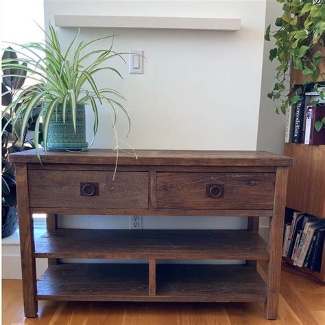 Rustic Media Console Table With Shelfs AptDeco Rustic Media Console Table With Shelfs AptDeco